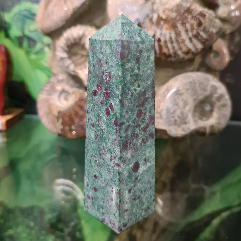 Ruby Fuchsite Obelisk – Crystal Mountain Australia